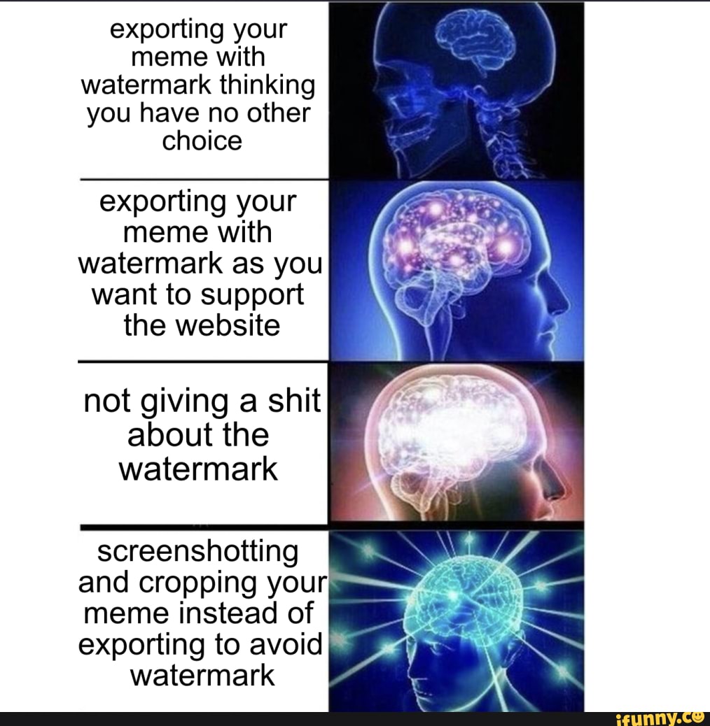 Exporting your meme with watermark thinking you have no other choice ...