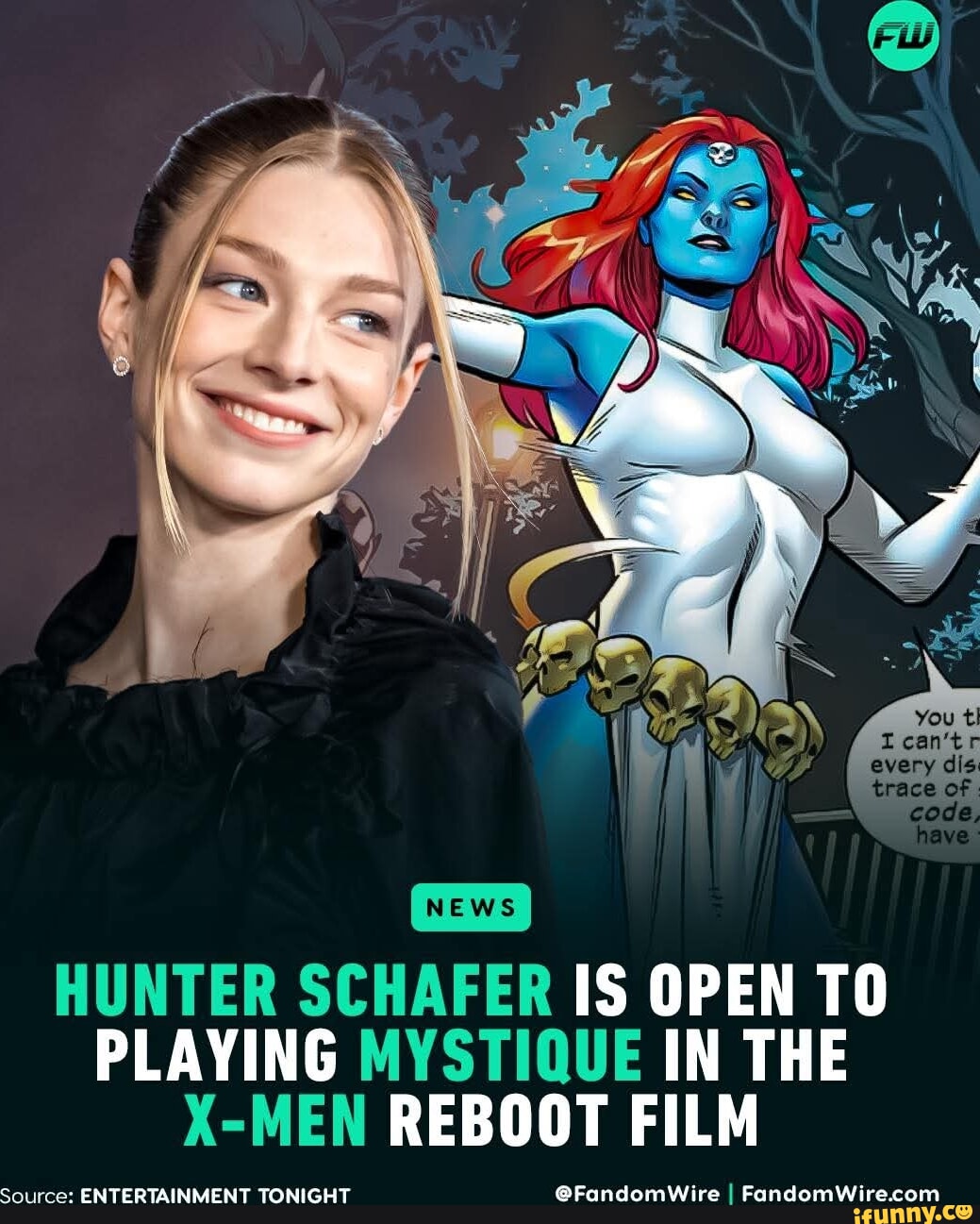 HUNTER SCHAFER IS OPEN TO PLAYING MYSTIQUE IN THE X-MEN REBOOT FILM ...
