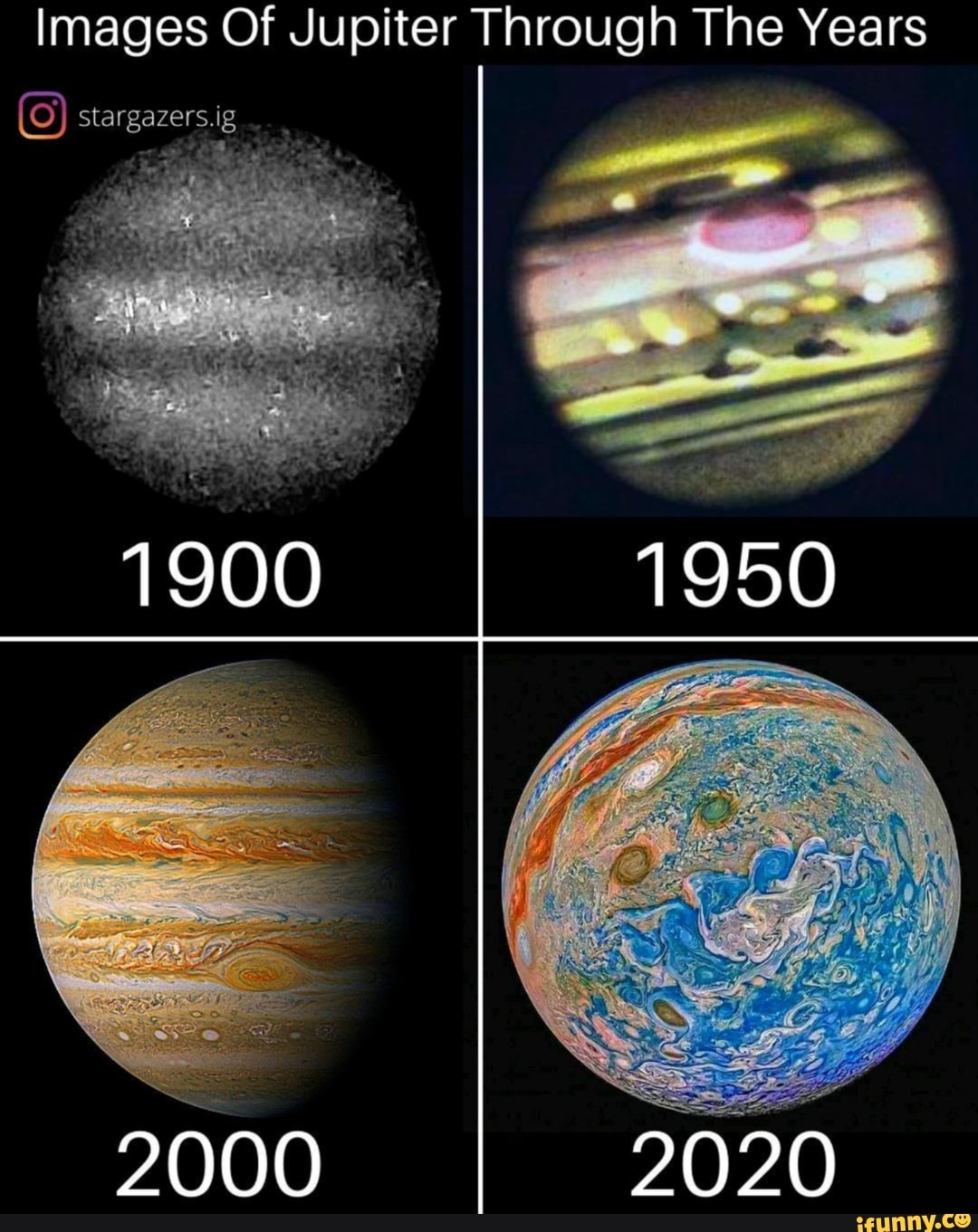 Images Of Jupiter Through The Years 1900 1950 2000 2020 stargazers.ig ...