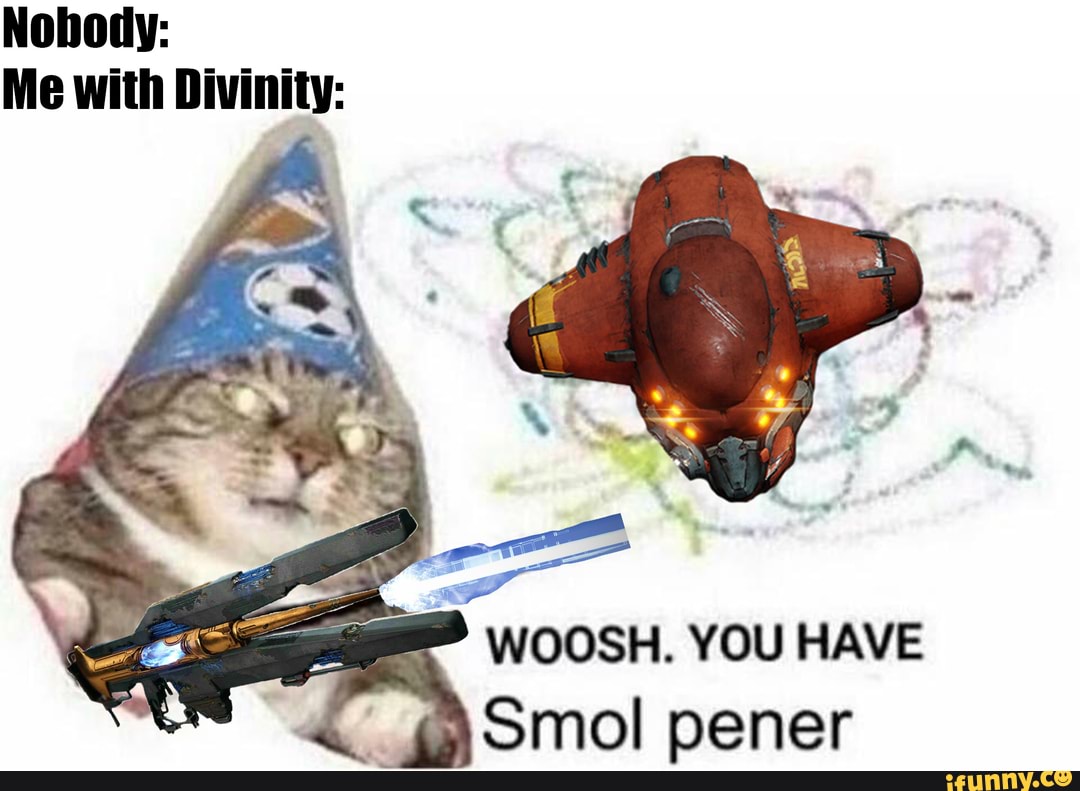 Nobody: Me with Divinity: WOOSH. YOU HAVE 'Smol pener - iFunny