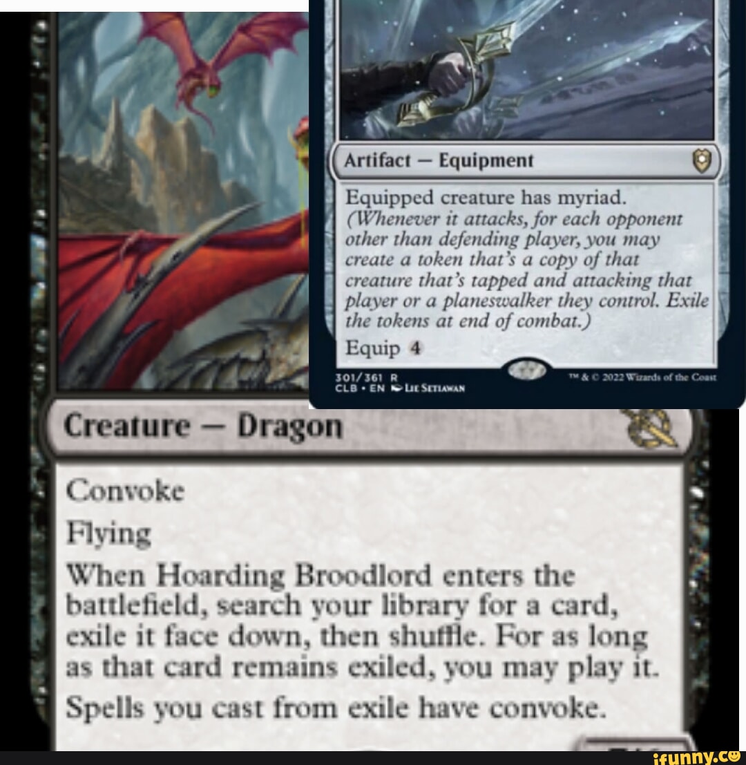 Artifact Equipment Equipped creature has myriad. (Whenever it attacks ...