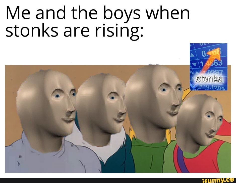 Me and the boys when stonks are rising: - iFunny