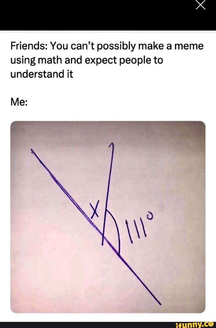 Friends: You can't possibly make a meme using math and expect people to ...