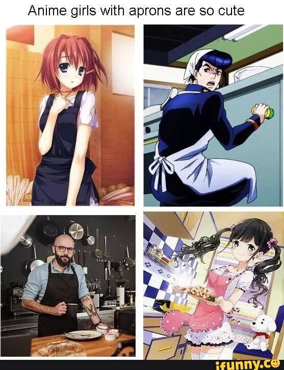 Anime girls with aprons are so cute - iFunny