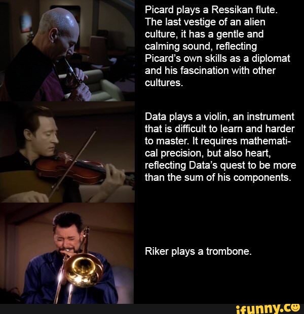 Picard plays a Ressikan flute. The last vestige of an alien culture, it ...