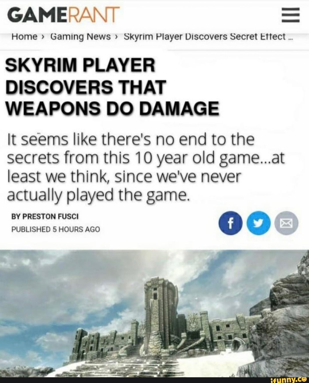 GAMERANT Home Gaming News Skyrim Player Discovers Secret Effect SKYRIM ...