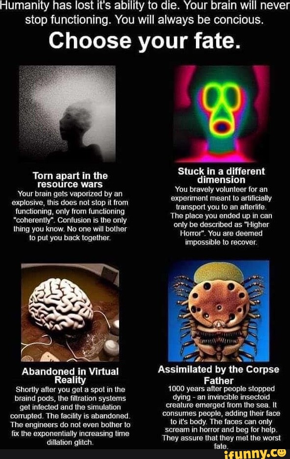 Humanity has lost its ability to die. Your brain will never stop ...