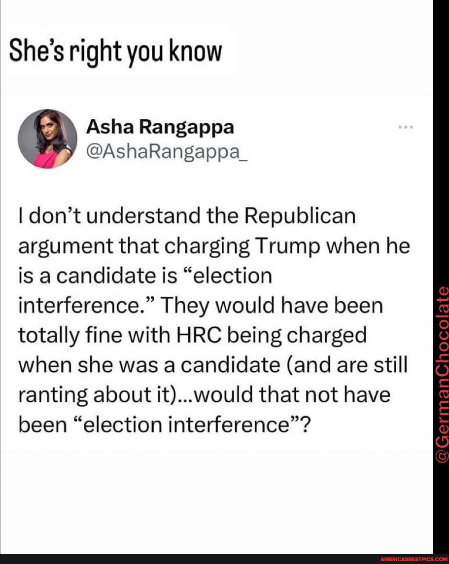 She's right you know @ Asha Rangappa I don't understand the Republican ...