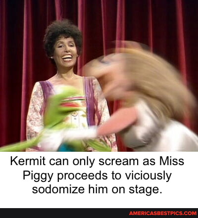 Kermit can only scream as Miss Piggy proceeds to viciously sodomize him ...