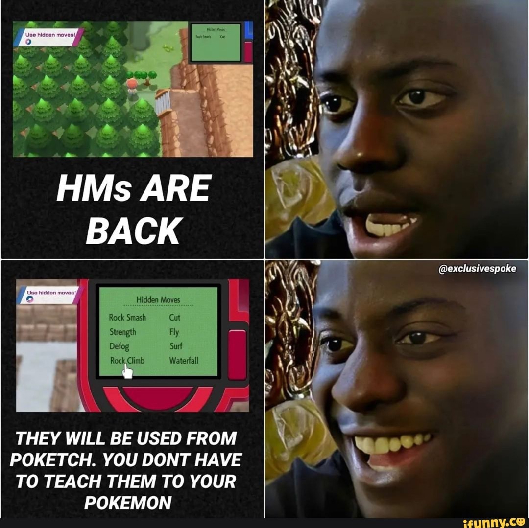 HMs ARE BACK Hidden Moves Rock Smash Cut Strength Fly Defog Surf Rock ...