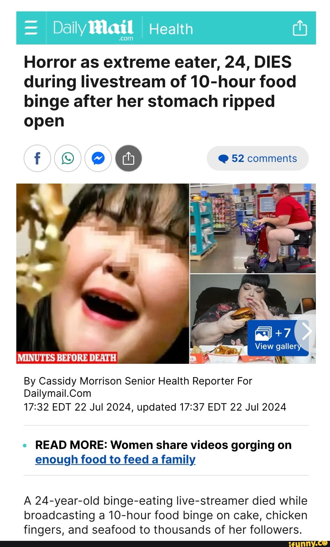 = Mail Health Horror as extreme eater, 24, DIES during livestream of 10 ...