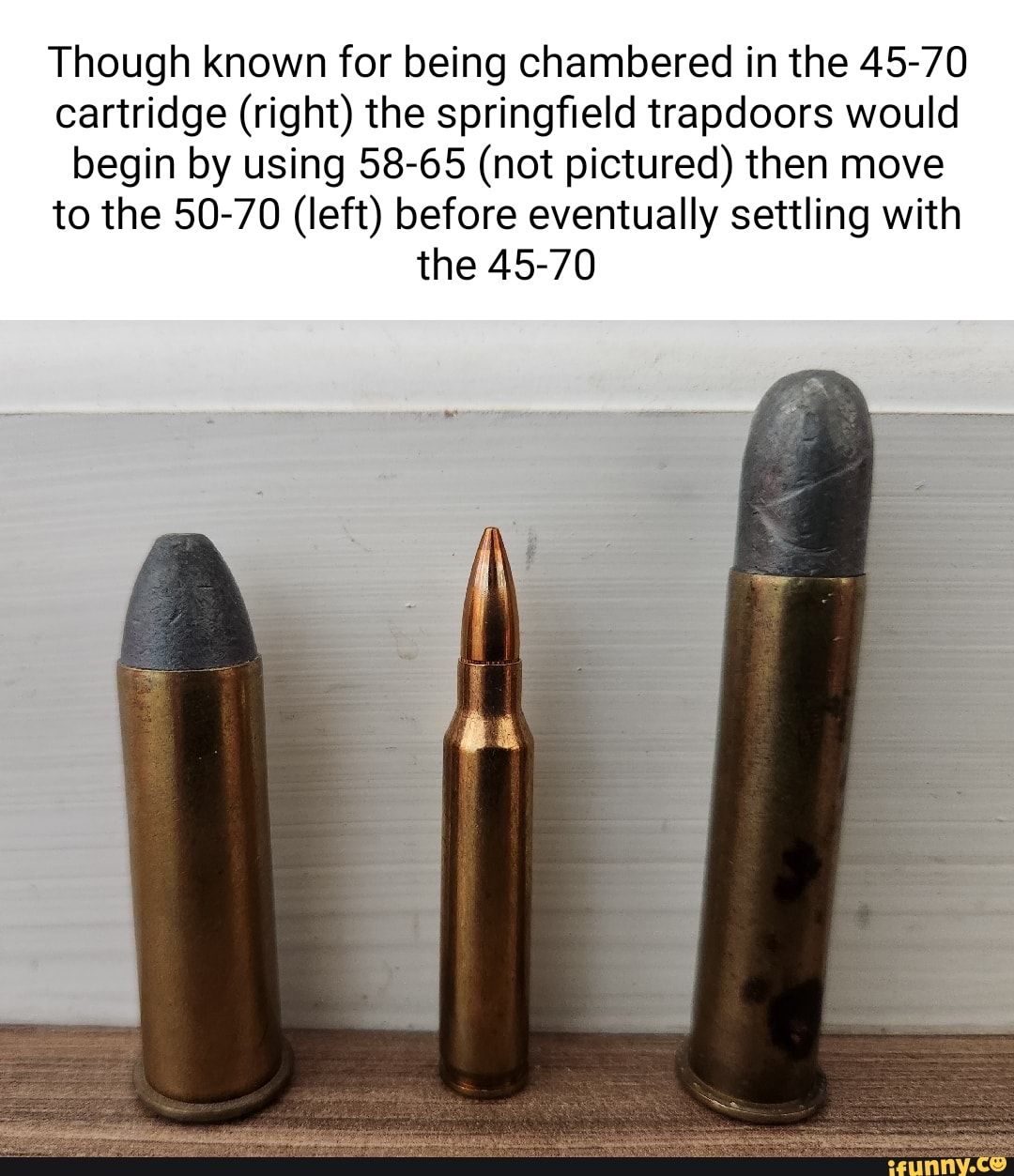 Though known for being chambered in the 45-70 cartridge (right) the ...