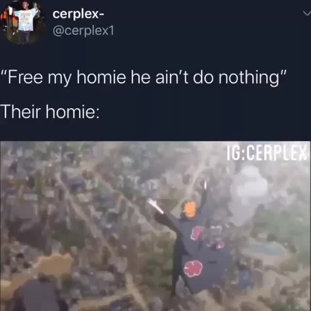 "Free my homie he ain't do nothing" Their homie: - )