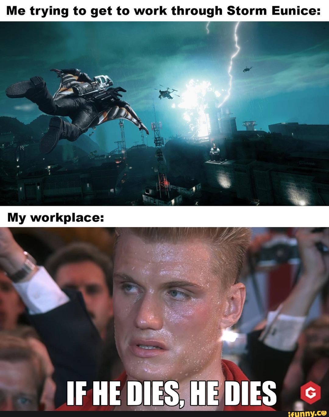 Me trying to get to work through Storm Eunice: My workplace: IFHE DIES ...
