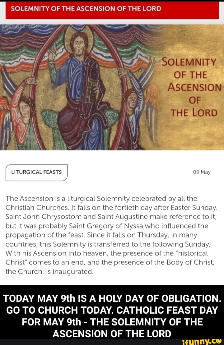 SOLEMNITY OF THE ASCENSION OF THE LORD WAS) SOLEMNITY OF THE ASCENSION ...