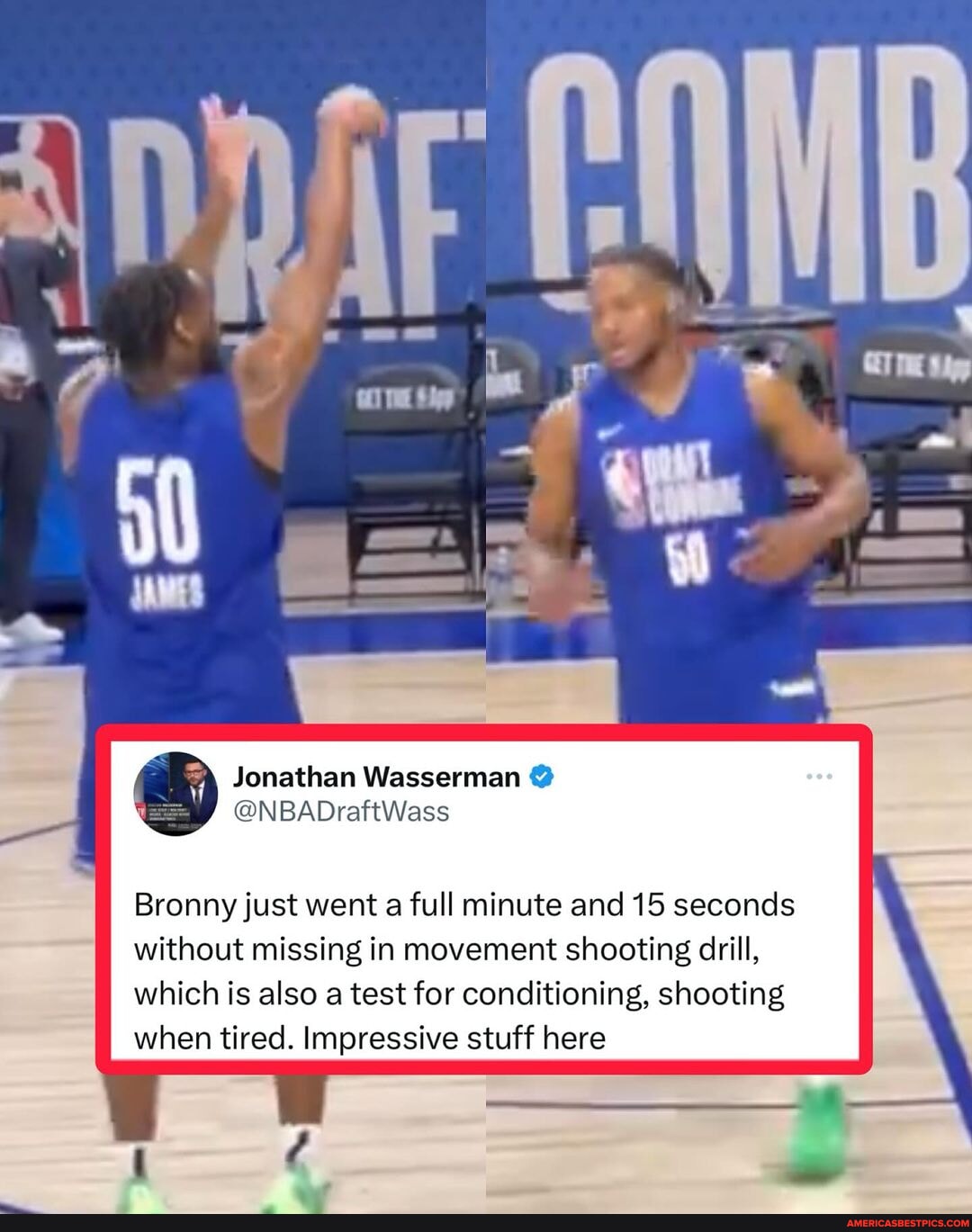 Bronny is SHOWING OUT at the combine 🔥👀 (via NBADraftWass/X) - Bronny ...