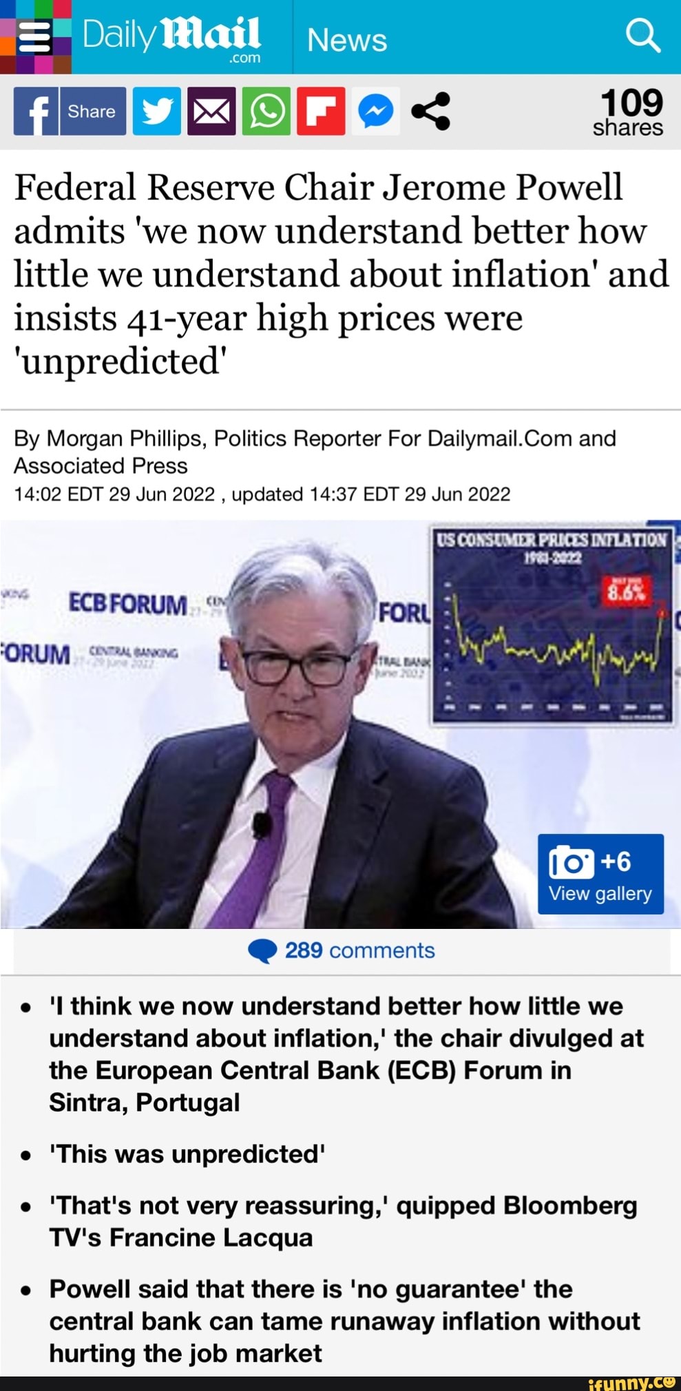 Is this Jerome Powell’s first rodeo with inflation? 6/29-Wed-DM - Daily ...