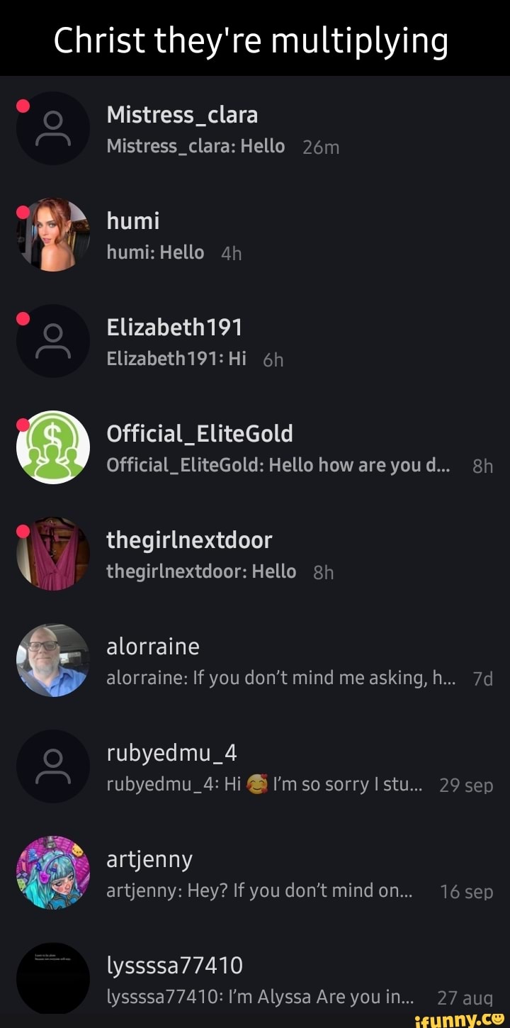 Christ they're multiplying I Jo Mistress_clara Mistress_clara: Hello humi humi: Hello ...