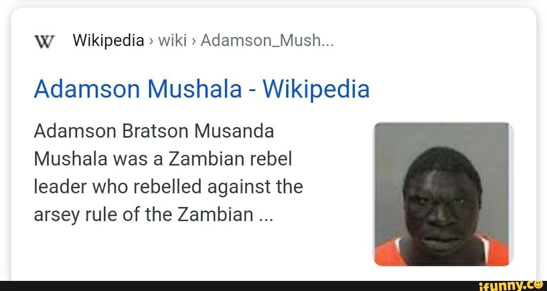 W Wikipedia wiki " Adamson_Mush... Adamson Mushala - Wikipedia Adamson ...