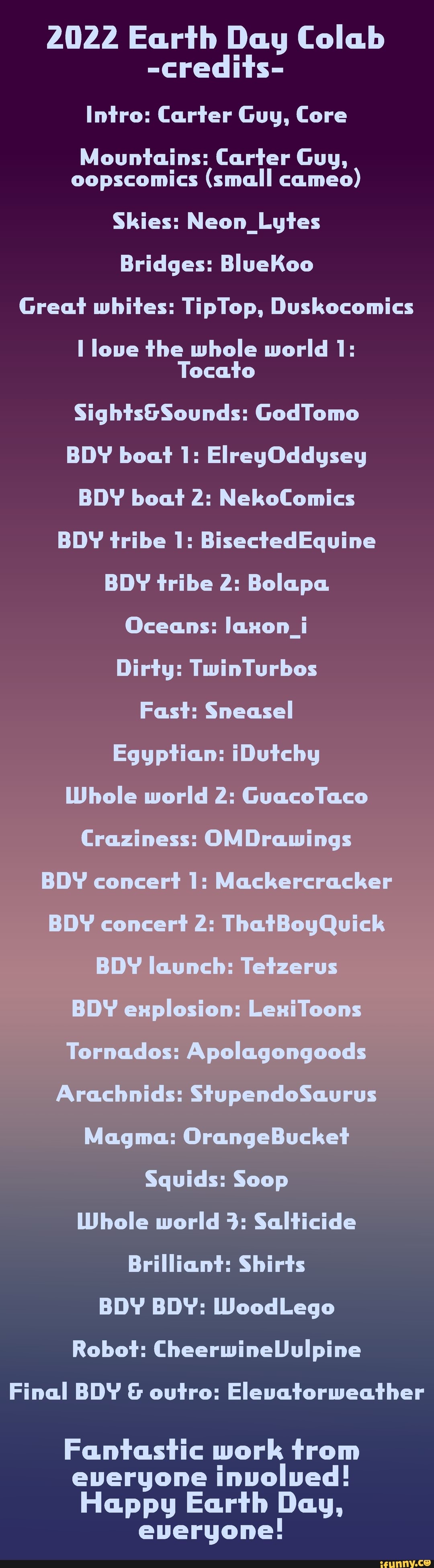 2022 Earth Day Colab -credits- Intro: Carter Guy, Core Skies: Neon ...