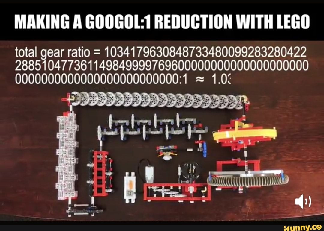 MAKING A GOOGOL:1 REDUCTION WITH LEGO total gear ratio ...