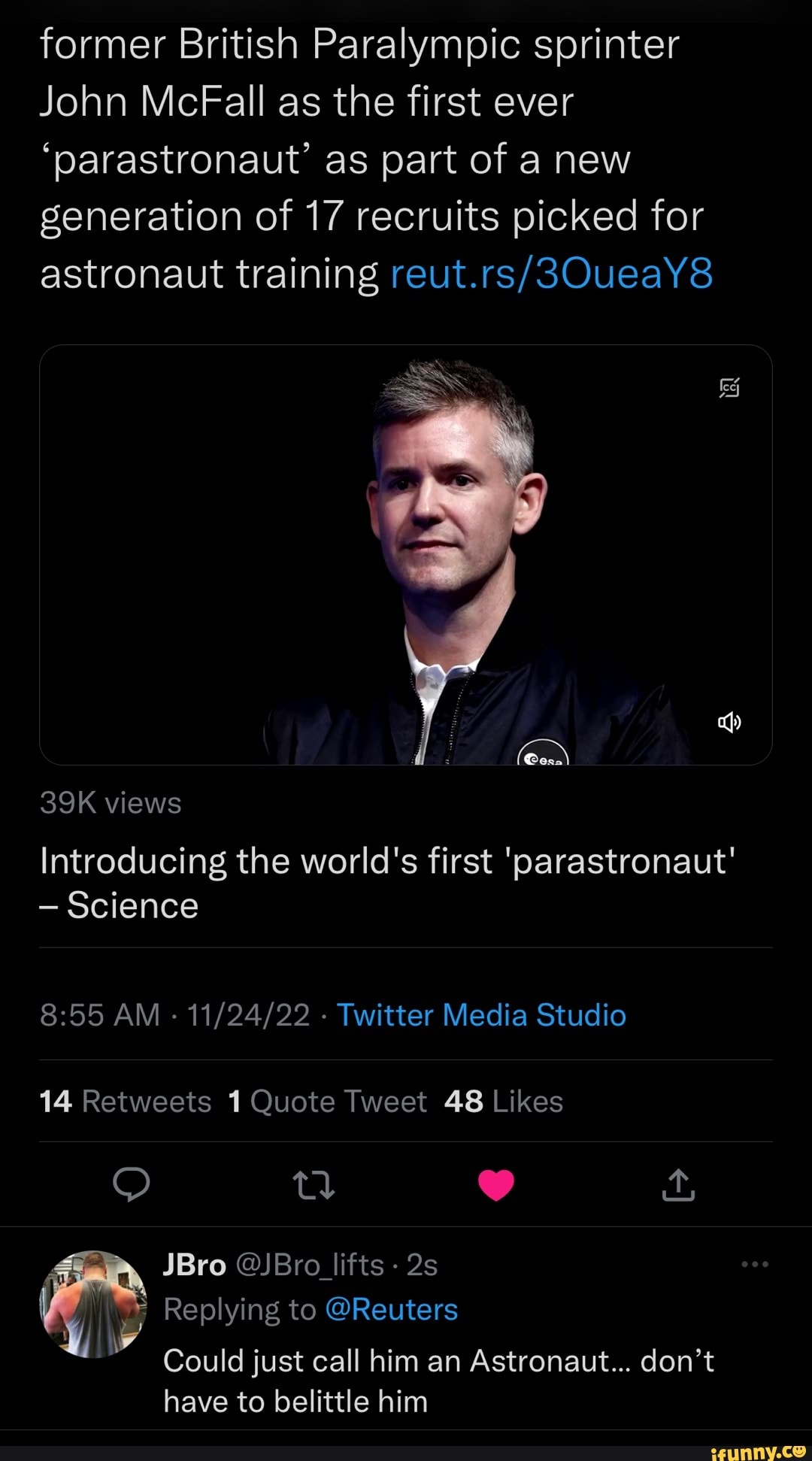 Former British Paralympic sprinter John McFall as the first ever ...