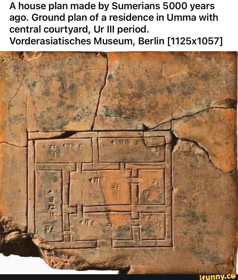 A house plan made by Sumerians 5000 years ago. Ground plan of a ...