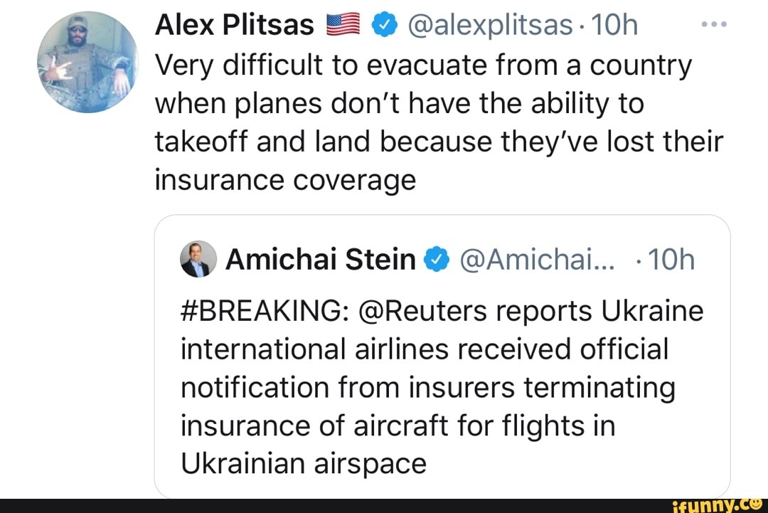 Alex Plitsas @alexplitsas- Very difficult to evacuate from a country ...