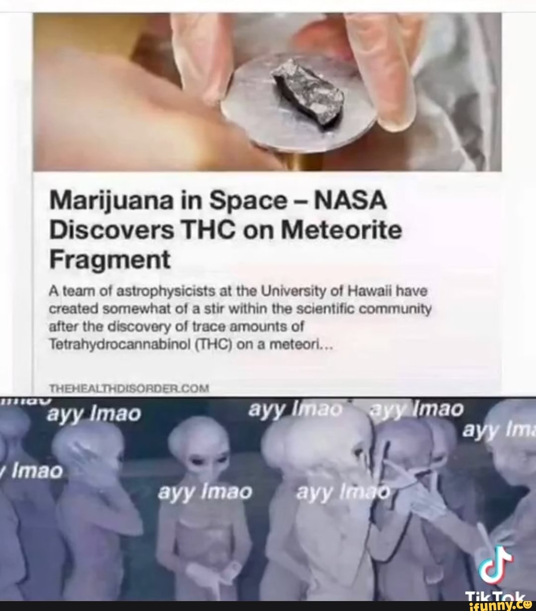 Marijuana in Space - NASA Discovers THC on Meteorite Fragment A team of ...