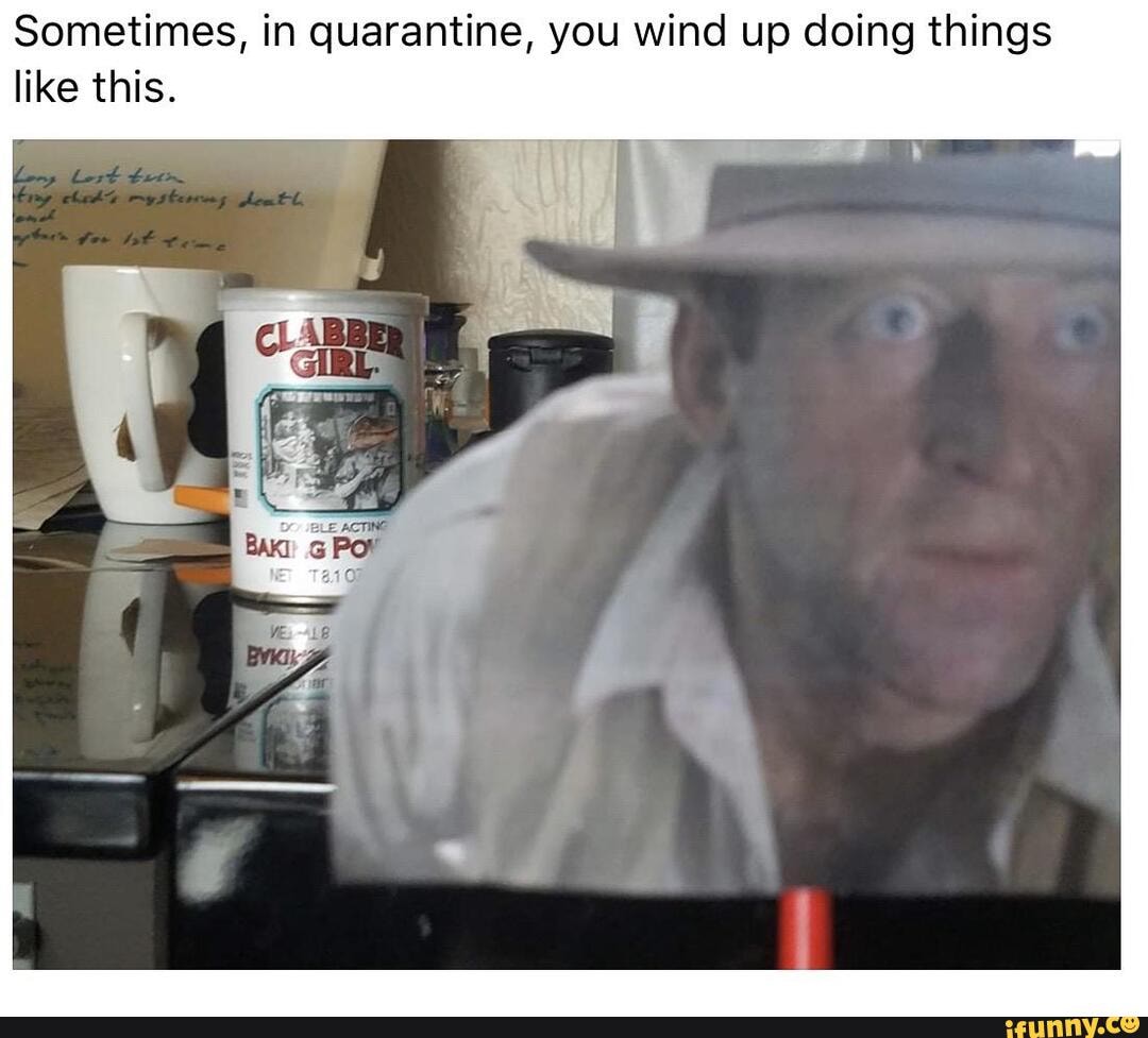 Sometimes, in quarantine, you wind up doing things like this. - iFunny