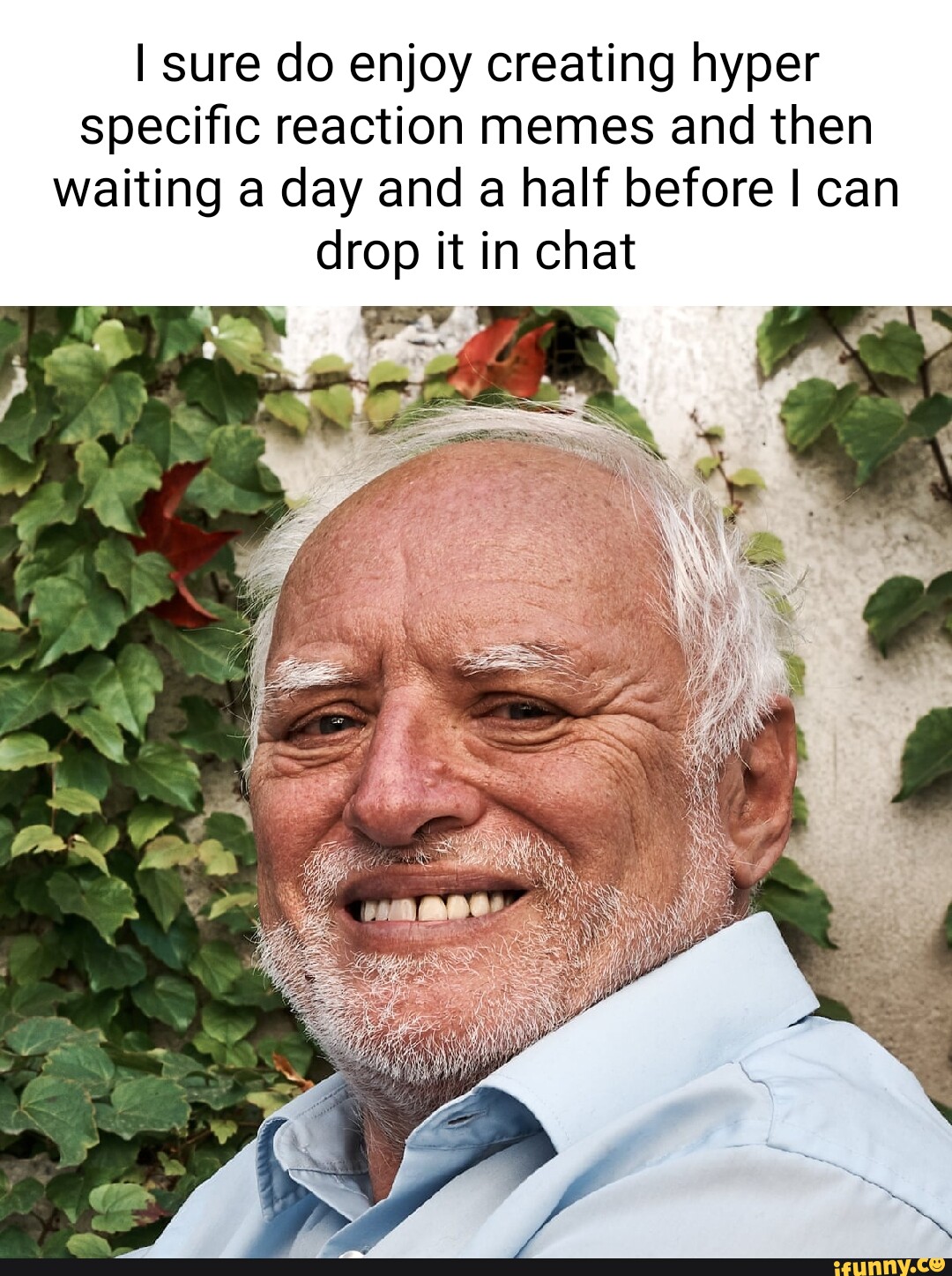 I sure do enjoy creating hyper specific reaction memes and then waiting ...