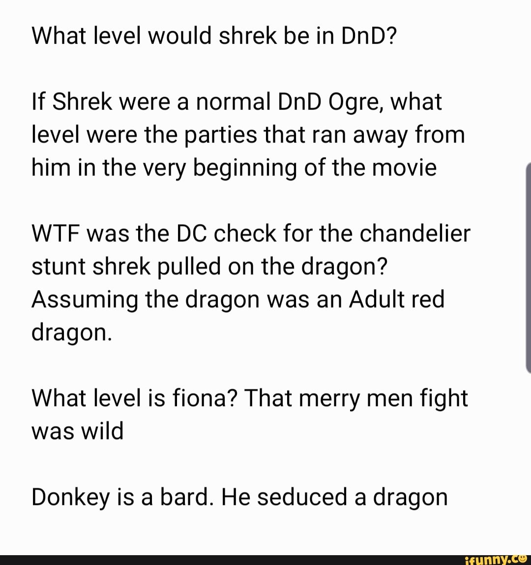 What level would shrek be in DnD? If Shrek were a normal DnD Ogre, what ...