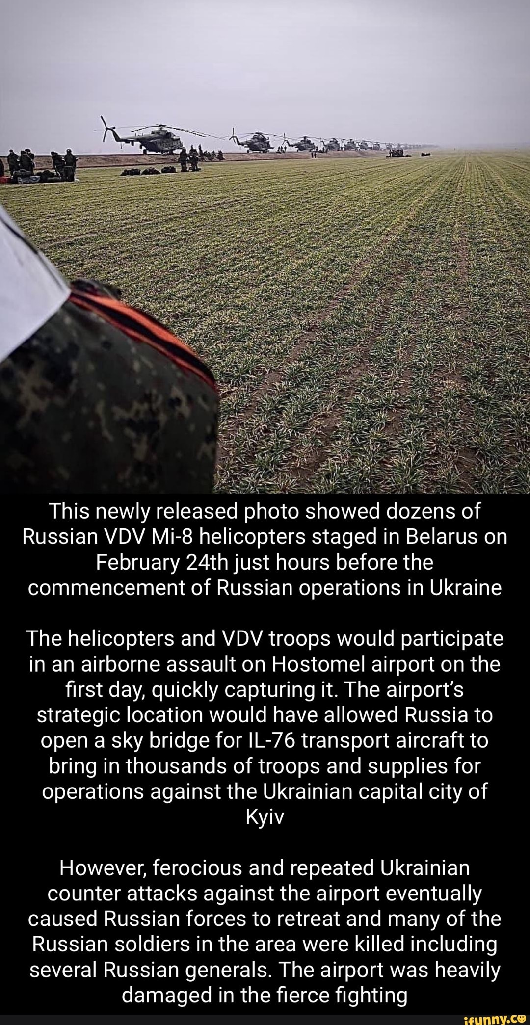 This newly released I photo showed dozens of Russian VDV Mi-8 ...