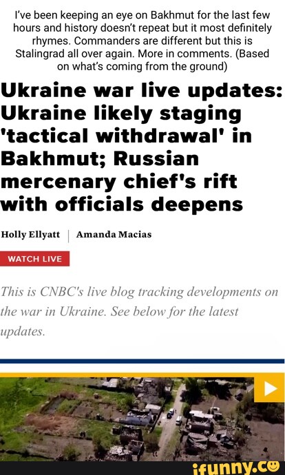 I've been keeping an eye on Bakhmut for the last few hours and history ...