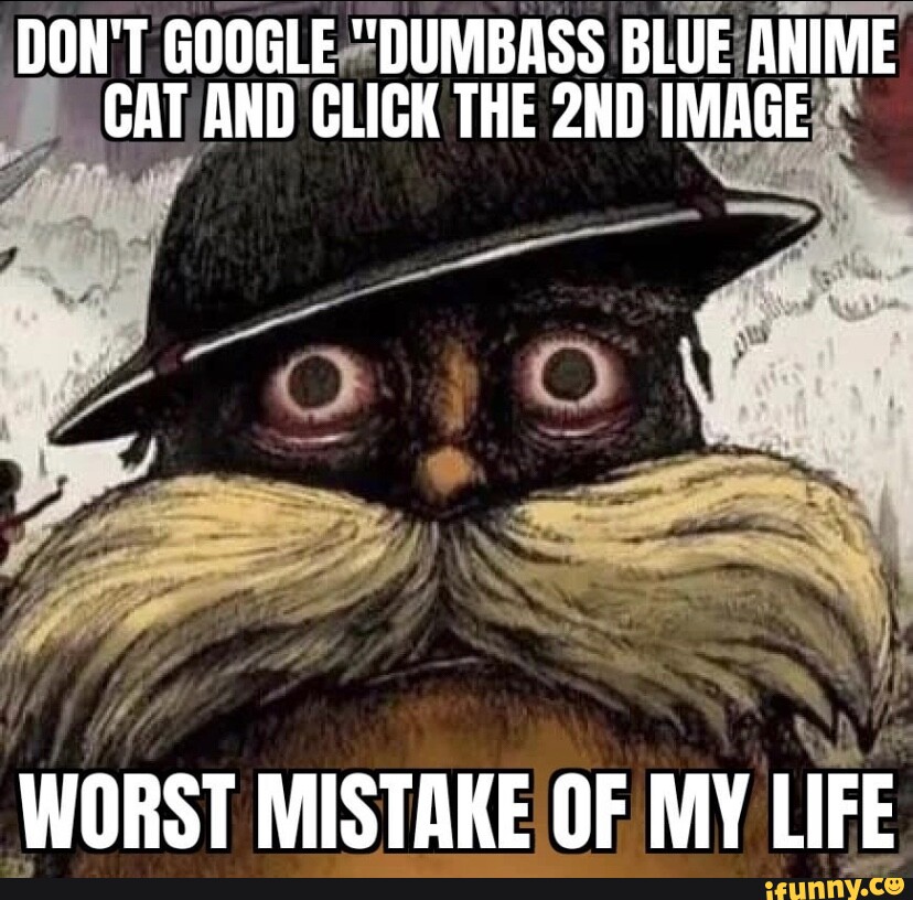 DON'T GOOGLE "DUMBASS BLUE ANIME CAT AND CLICK THE IMAGE WORST MISTAKE ...
