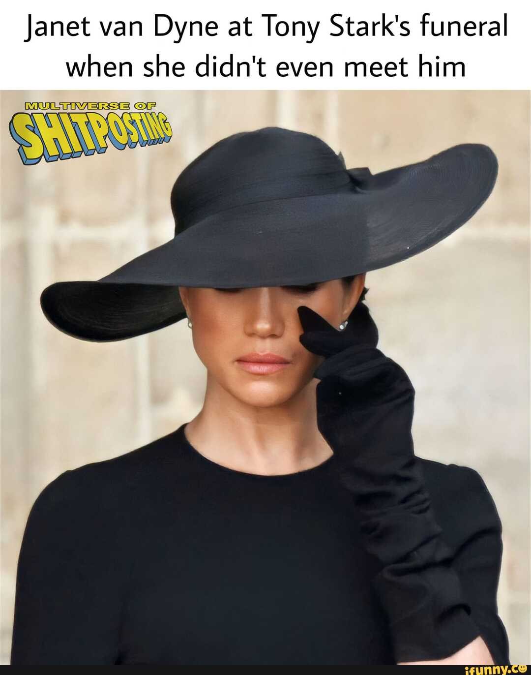 Janet van Dyne at Tony Stark's funeral when she didn't even meet him ...