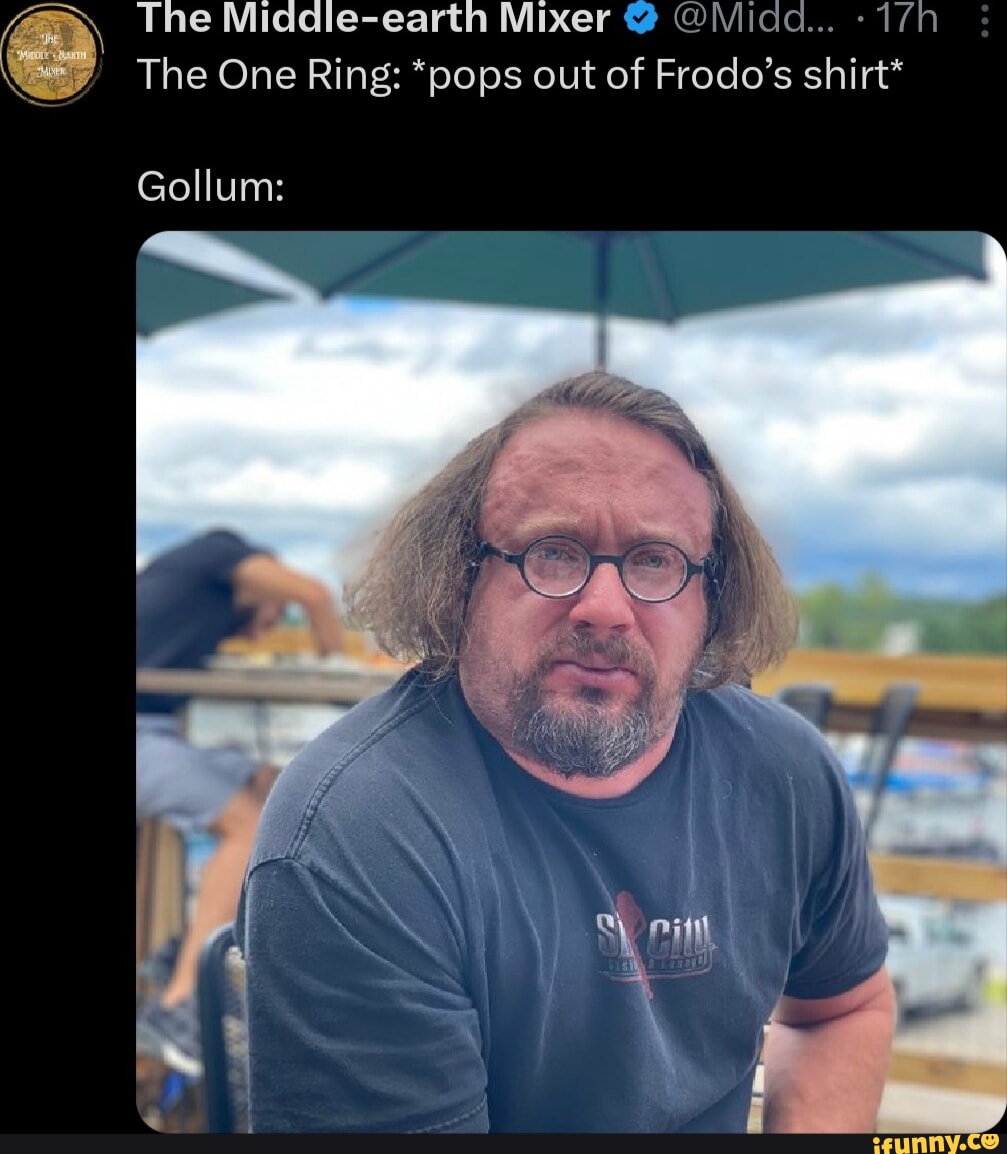 The Middle-earth Mixer @Miaa... The One Ring: *pops out of Frodo's ...