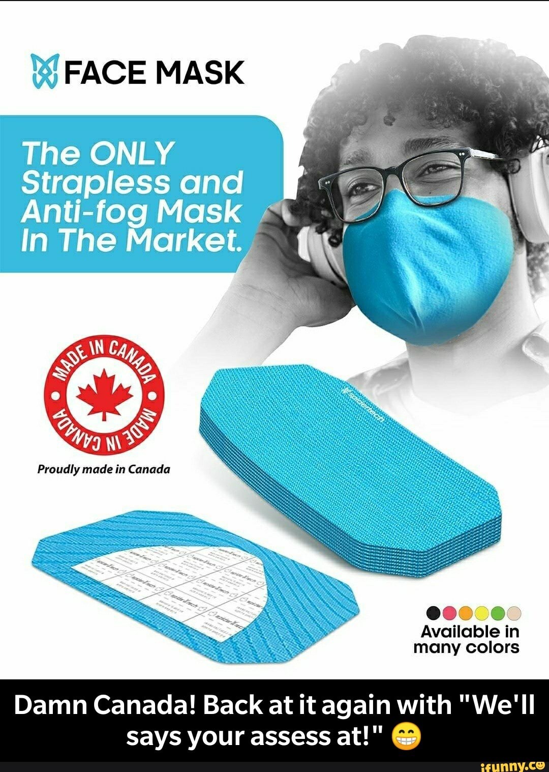 Hf FACE MASK The ONLY Strapless and Anti-fog Mask In The Market. Damn ...