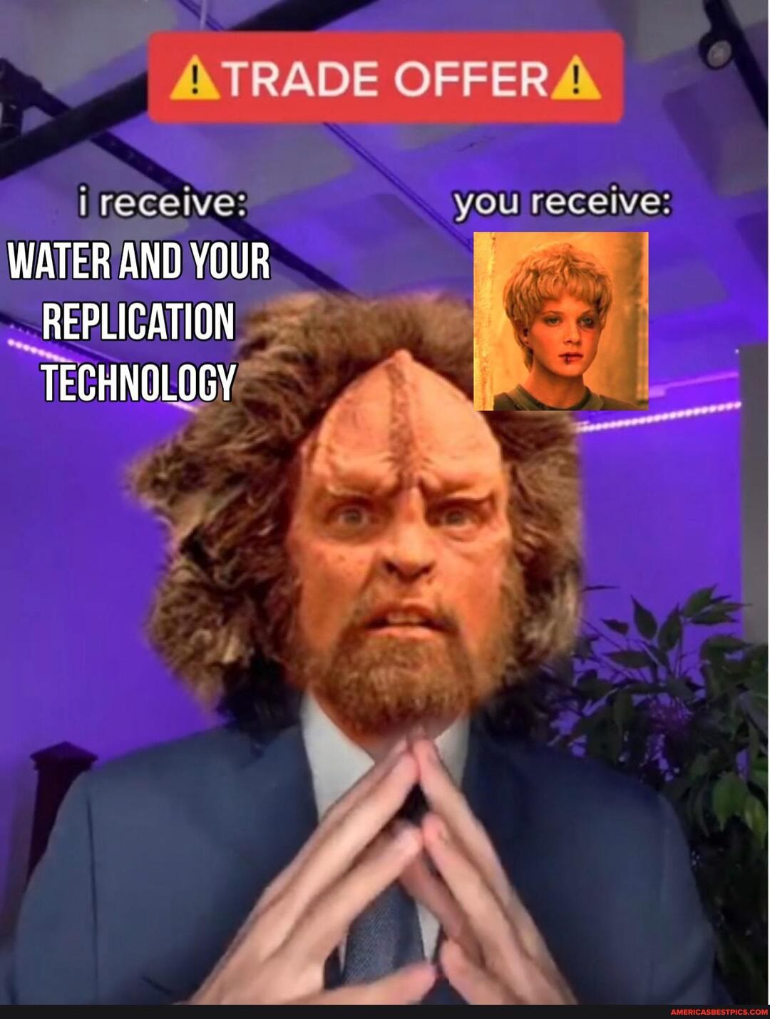 TRADE OFFER i receive: you receive: WATER AND YOUR .REPLICATION ...