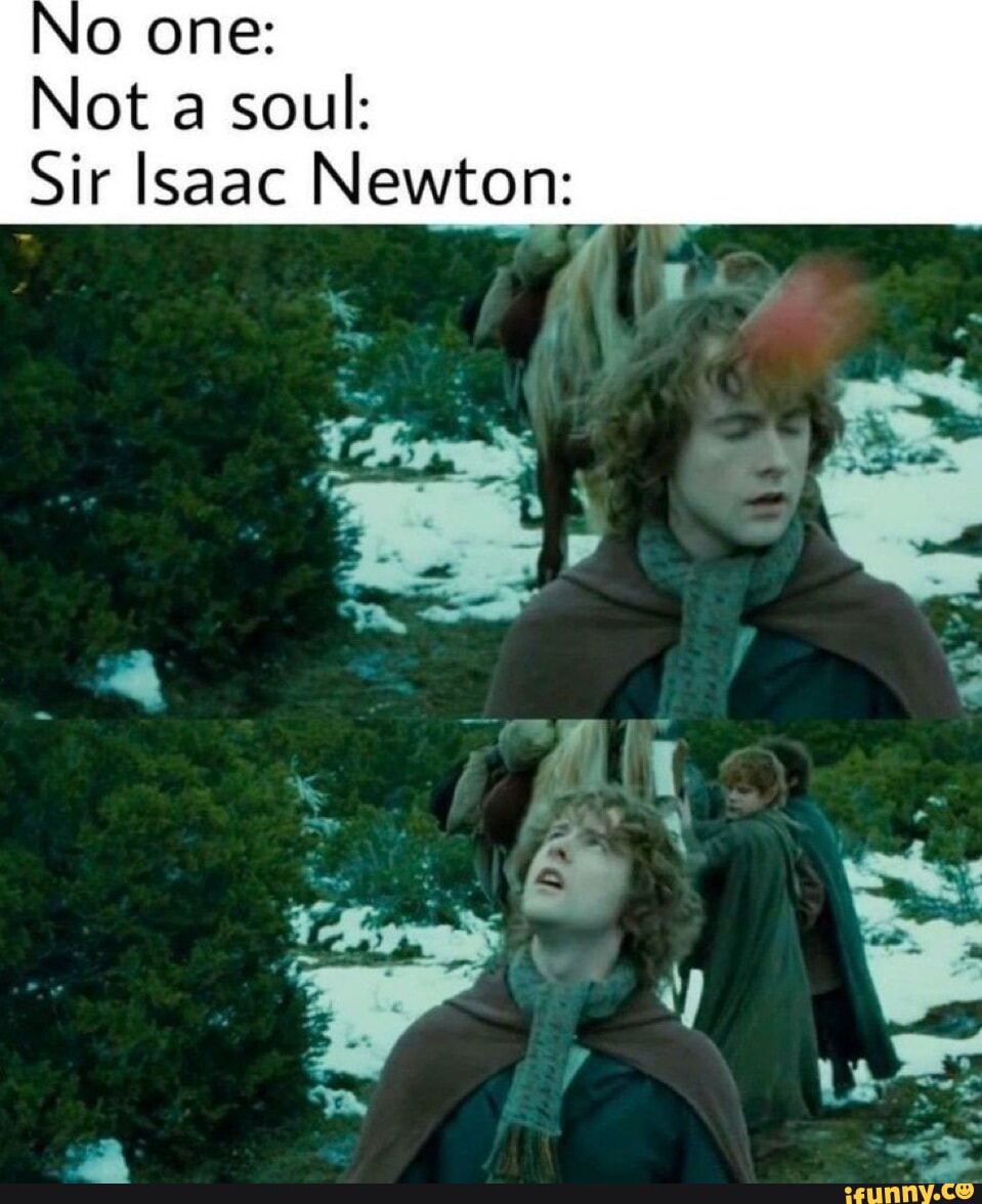 No one: Not a soul: Sir Isaac Newton: - iFunny