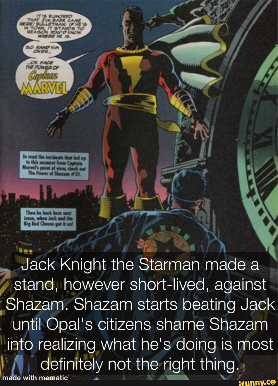 The tht \ I Big Bed Cheese get rt I Jack Knight the Starman made a y stand, however short-lived ...