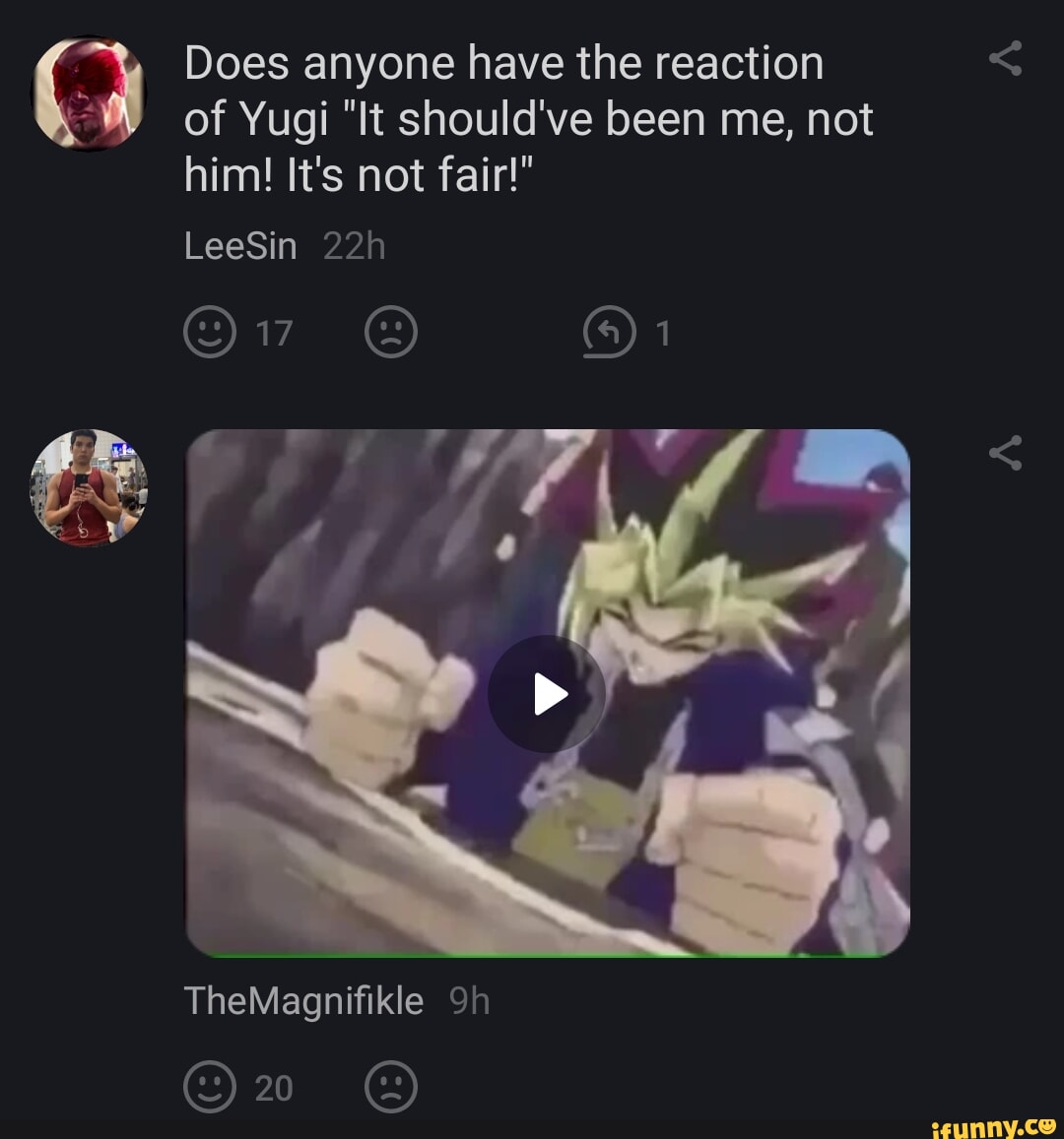 Does anyone have the reaction of Yugi "It should've been me, not him ...