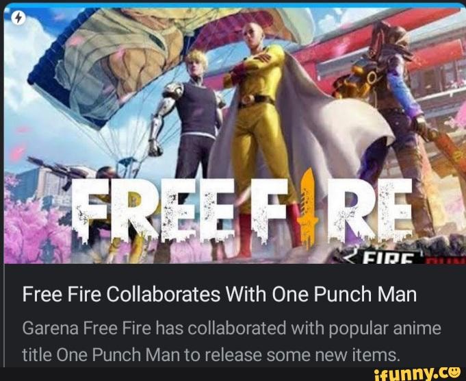 Free Fire Collaborates With One Punch Man Garena Free Fire has ...