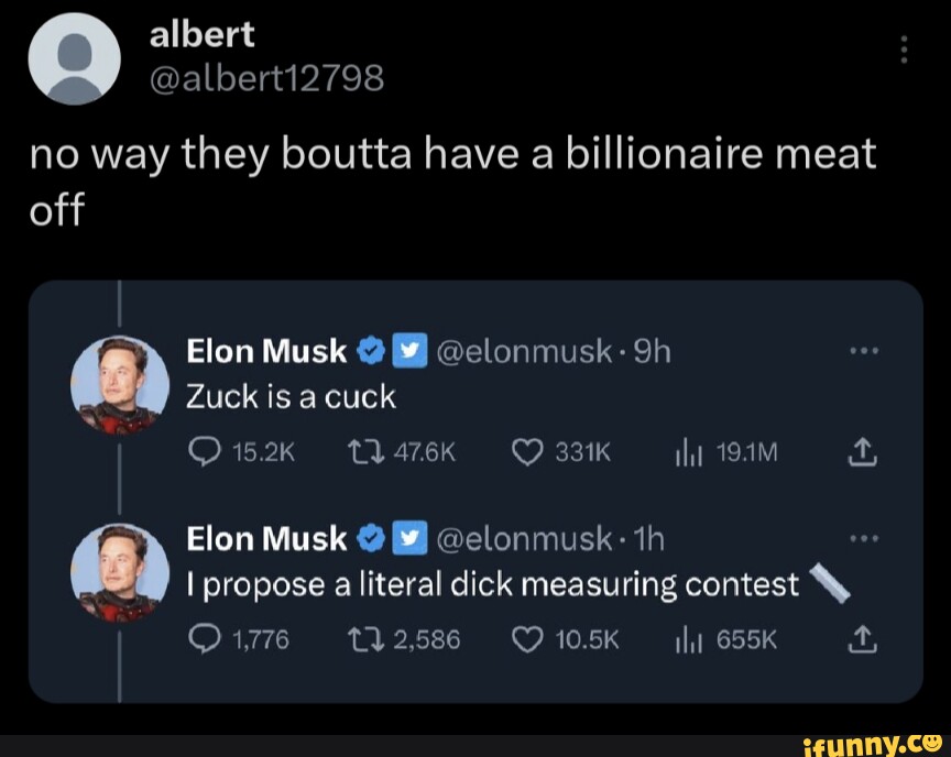 No way they boutta have a billionaire meat off Elon Musk @elonmusk ...