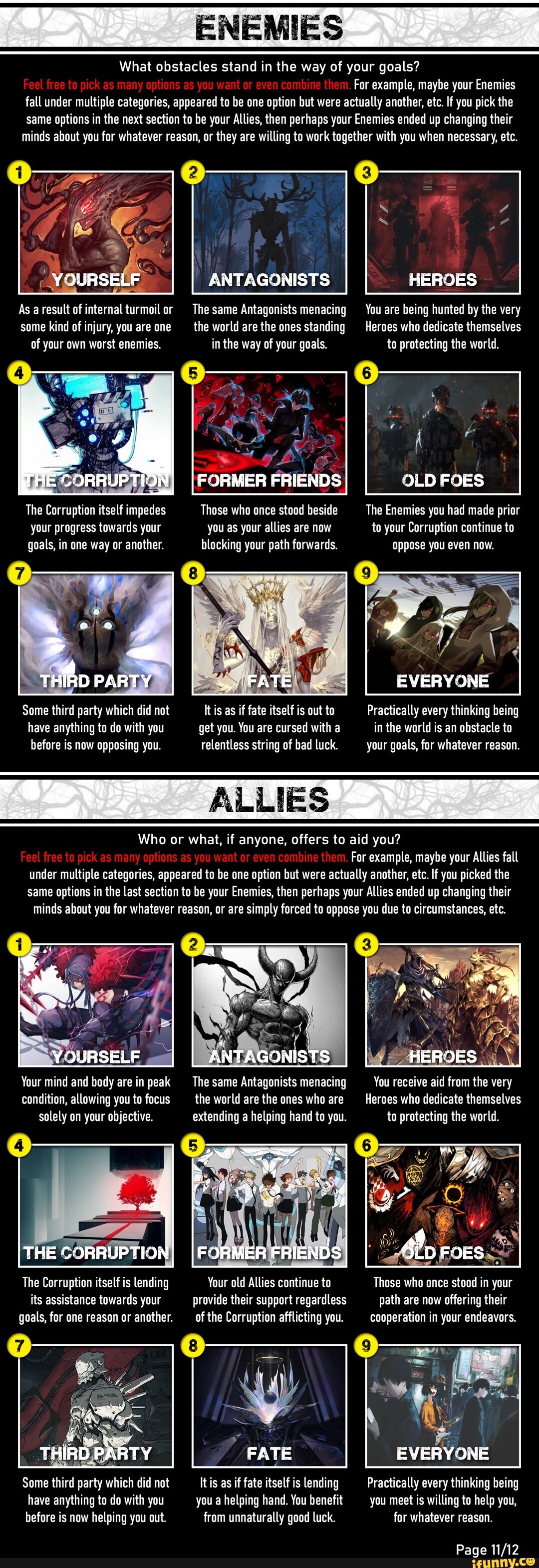 ENEMIES What obstacles stand in the way of your goals? Feel free to ...