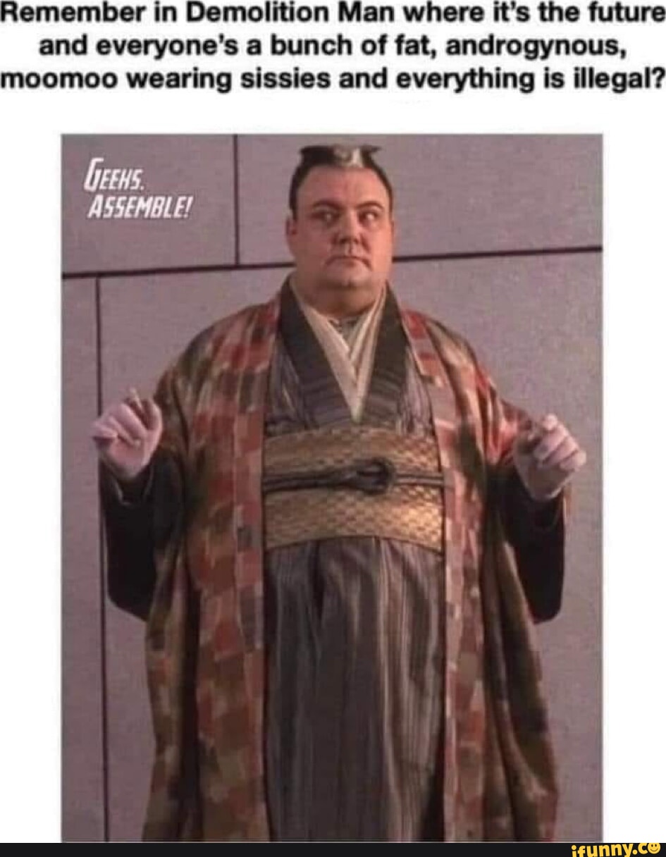 And everyone's a bunch of fat, moo wearing sissies and everything is ...