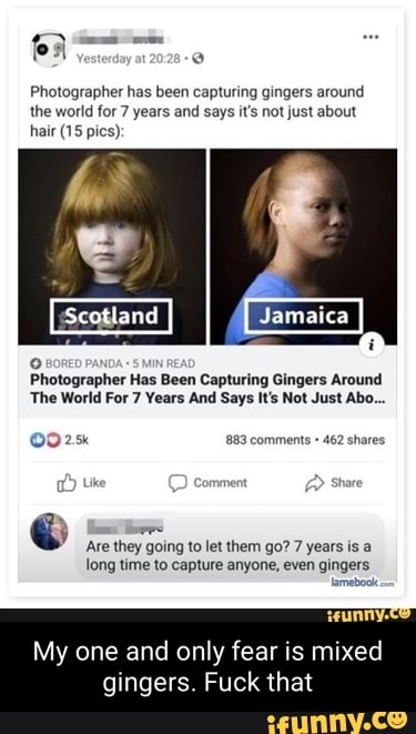 Photographer has been capturing gingers around the world for 7 years ...
