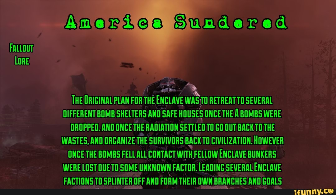 FALLOUT LORE dered THE ORIGINAL PLAN FOR THE ENCLAVE WASTO RETREAT TO ...