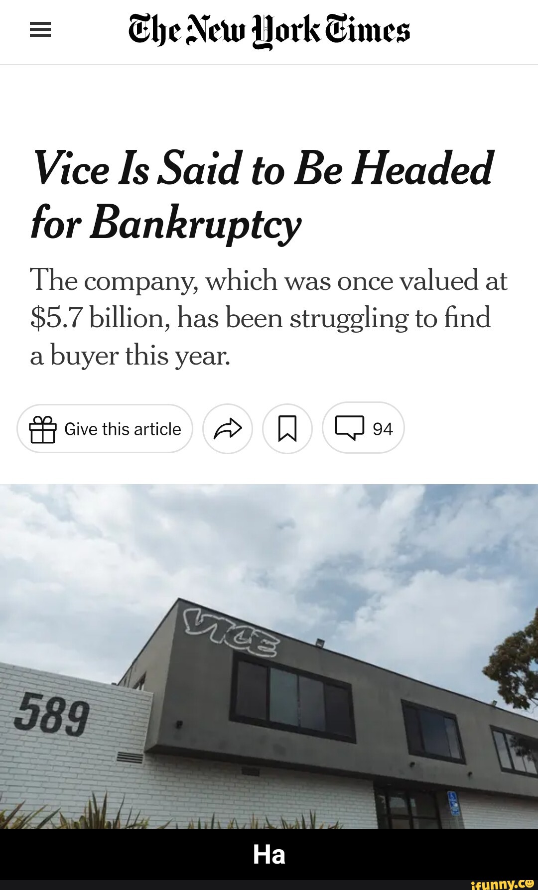 = Ehe New ork Times Vice Is Said to Be Headed for Bankruptcy The ...