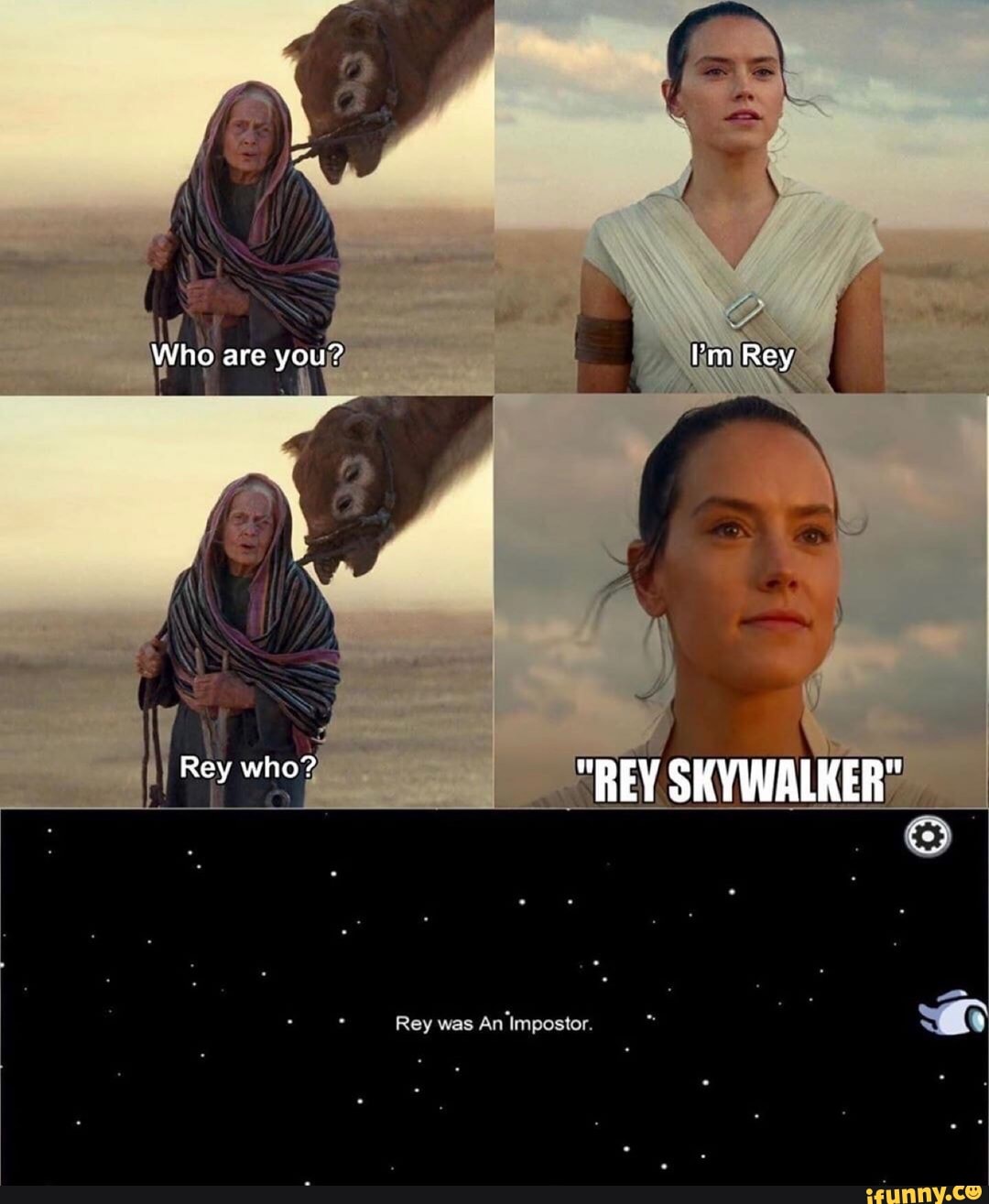 Who are you? im Rey "REY SKYWALKER" Rey was An Impostor. - iFunny